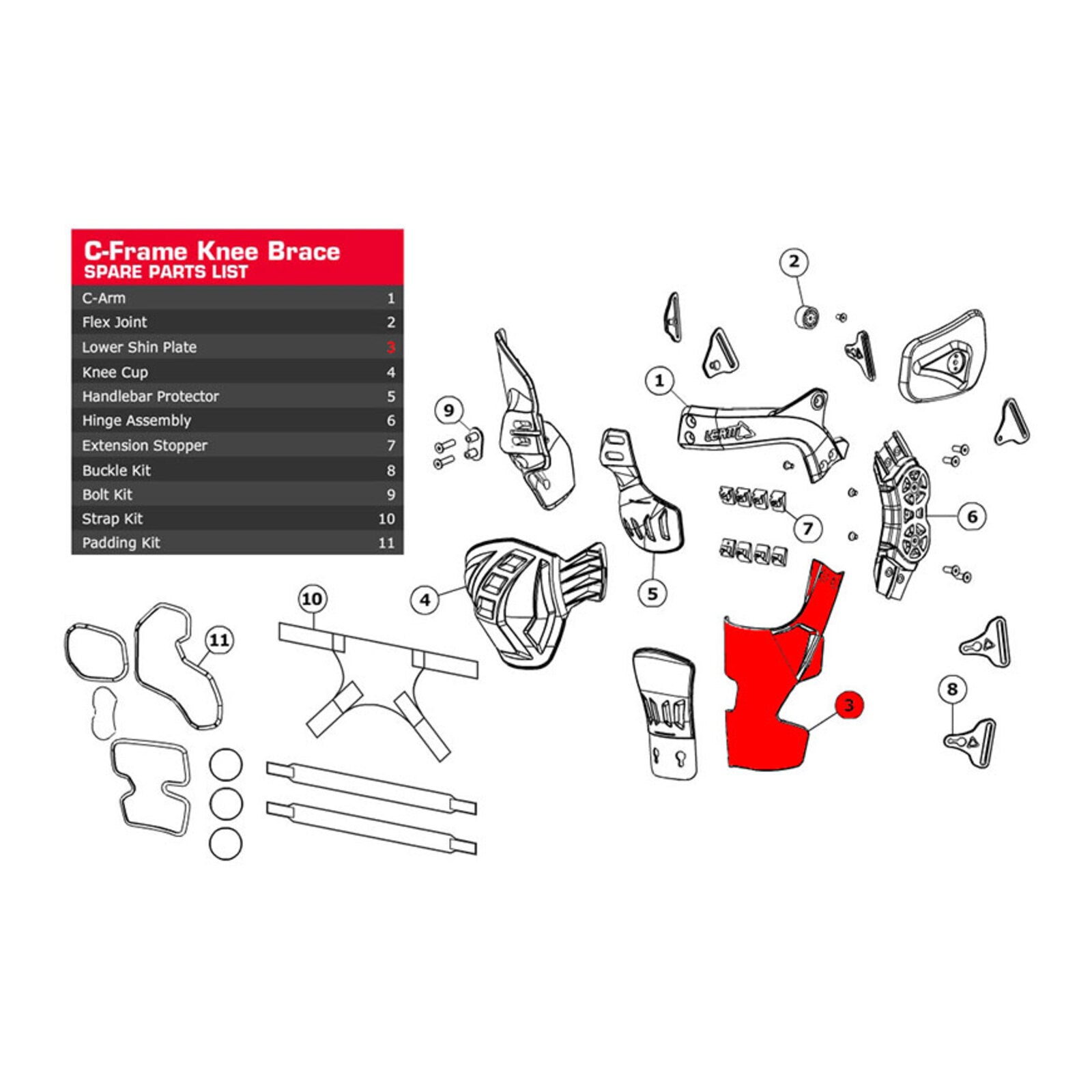 Leatt Lower Shin Plate C-Frame Carbon Right – Highside Shop
