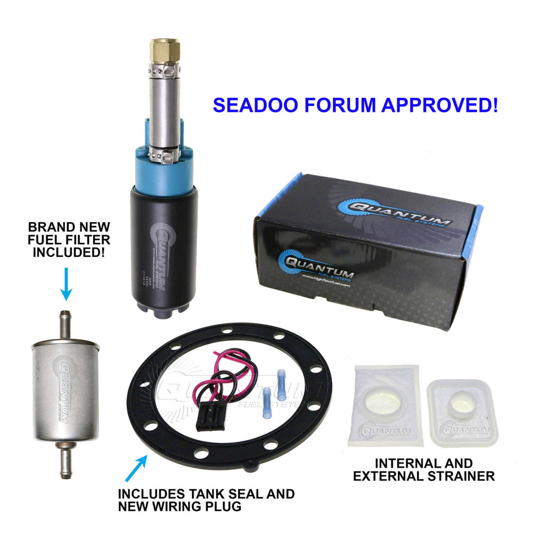 Quantum In-Tank EFI Fuel Pump with Tank Seal, Filter, Install Kit ...