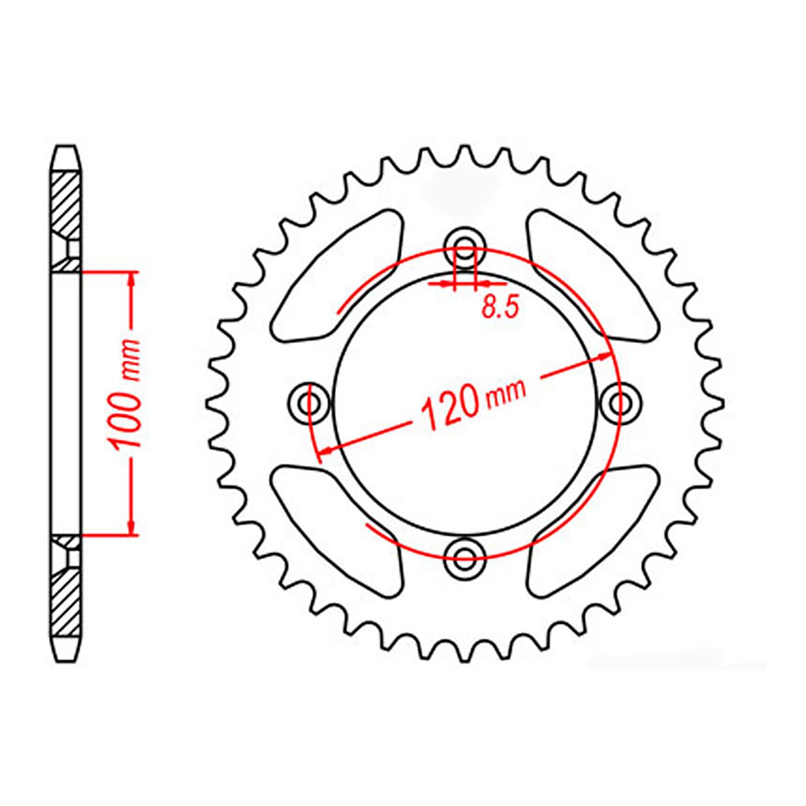 MTX Rear Sprocket 798 46t #428 11-209-46 – Highside Shop