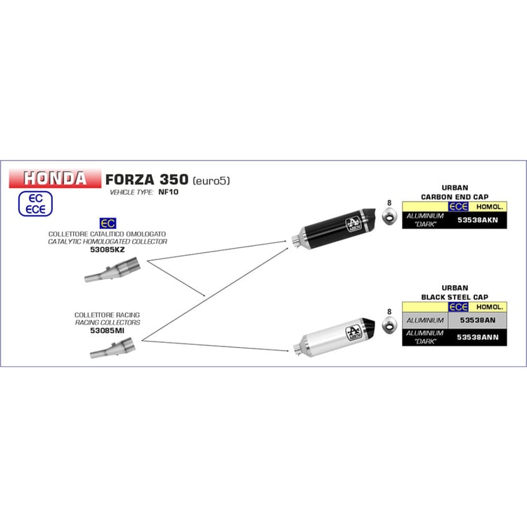 Arrow Honda Forza 350 Stainless Mid Link Pipe – Highside Shop